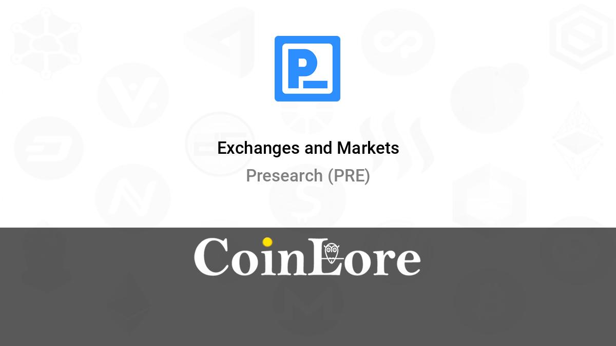 Presearch (PRE) 거래소 | CoinLore