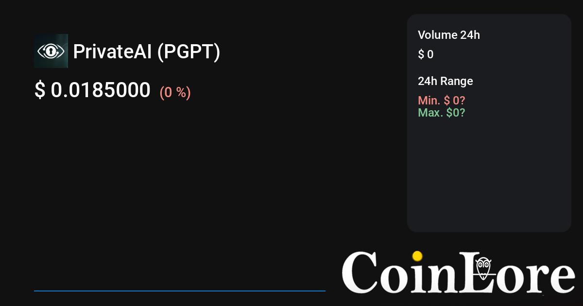 PrivateAI Price, Chart, Market Cap, PGPT Coin Essentials | CoinLore