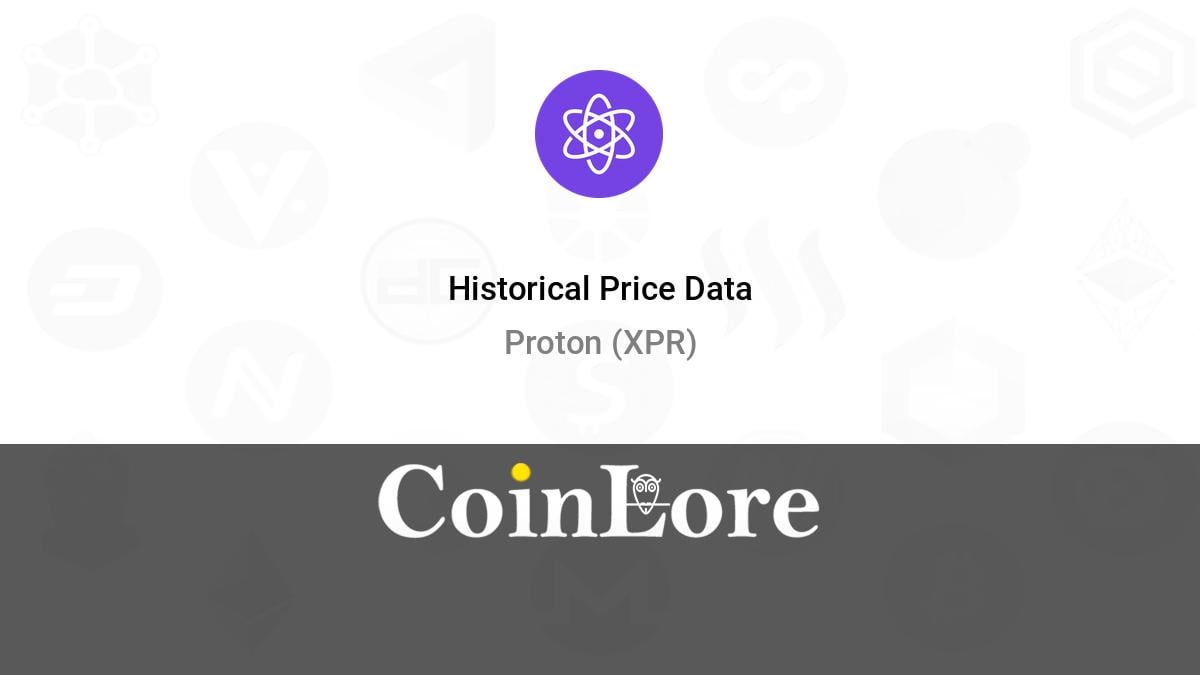 Proton (XPR) Historical Prices | CoinLore