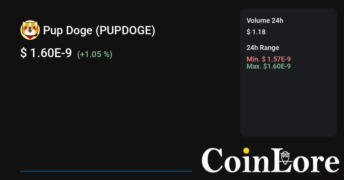 Pup Doge Price, Chart, Market Cap, PUPDOGE Coin Essentials | CoinLore