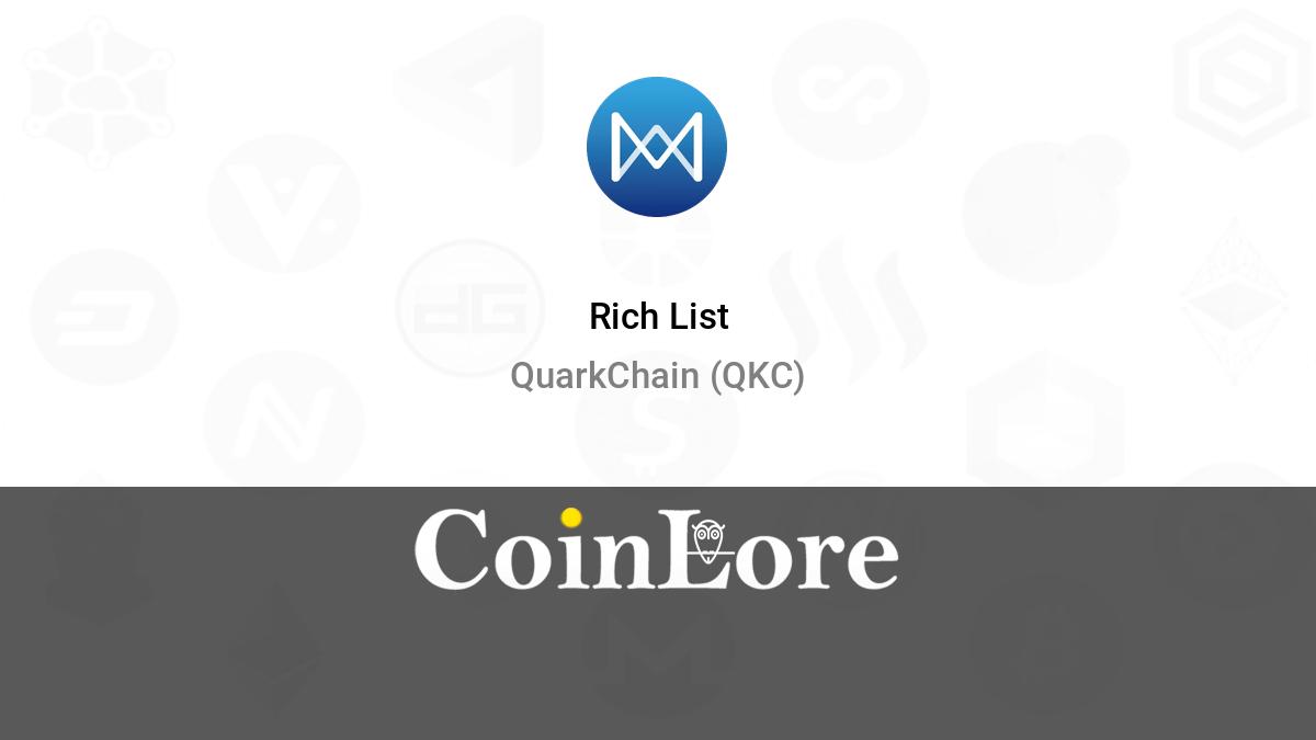QuarkChain Rich List - Top 100 Addresses | CoinLore