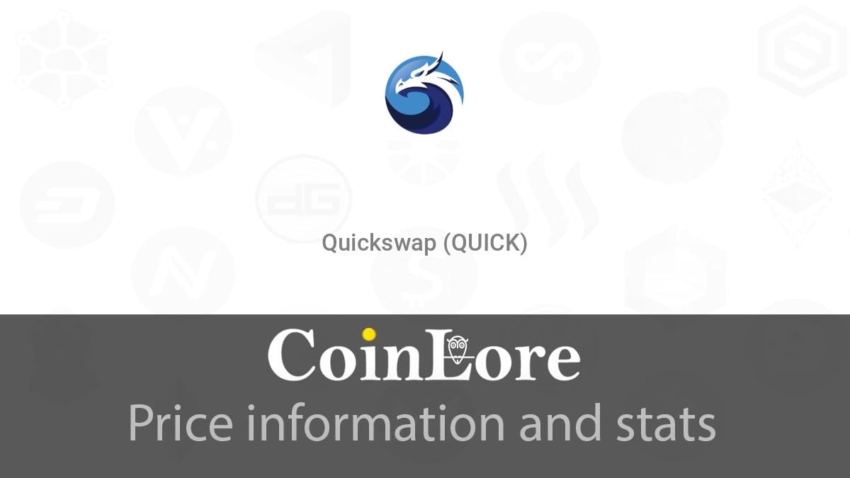 Quickswap Price, Chart, Market Cap, QUICK Coin Essentials | CoinLore