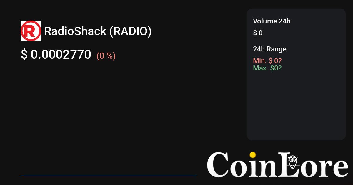 RadioShack Price, Chart, Market Cap, RADIO Coin Essentials | CoinLore