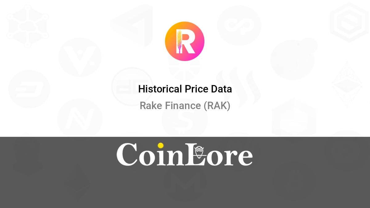 Rake Finance (RAK) История/Динамика курса за все время | CoinLore