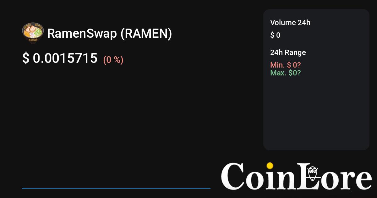 RamenSwap Price, Chart, Market Cap, RAMEN Coin Essentials | CoinLore