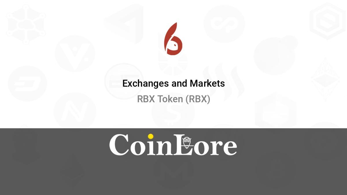 RBX Token (RBX) Exchanges - Where to Buy,Sell,Trade | CoinLore