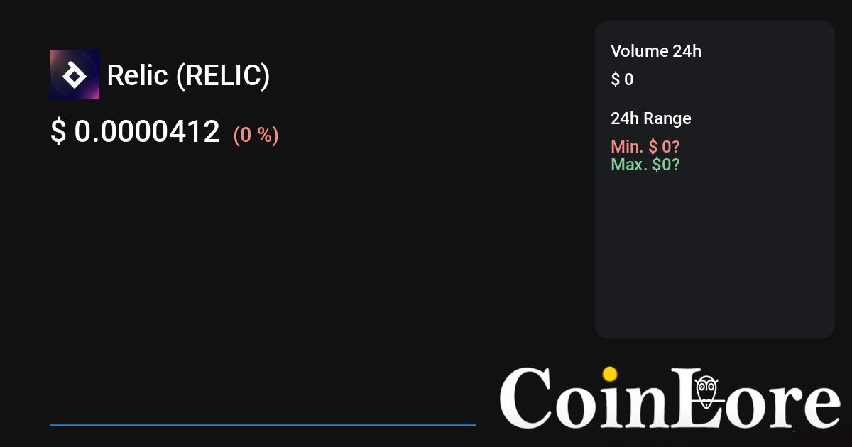 Relic Price, Chart, Market Cap, RELIC Coin Essentials | CoinLore