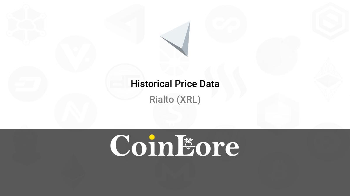 Rialto (XRL) 역사적인 가격 | CoinLore