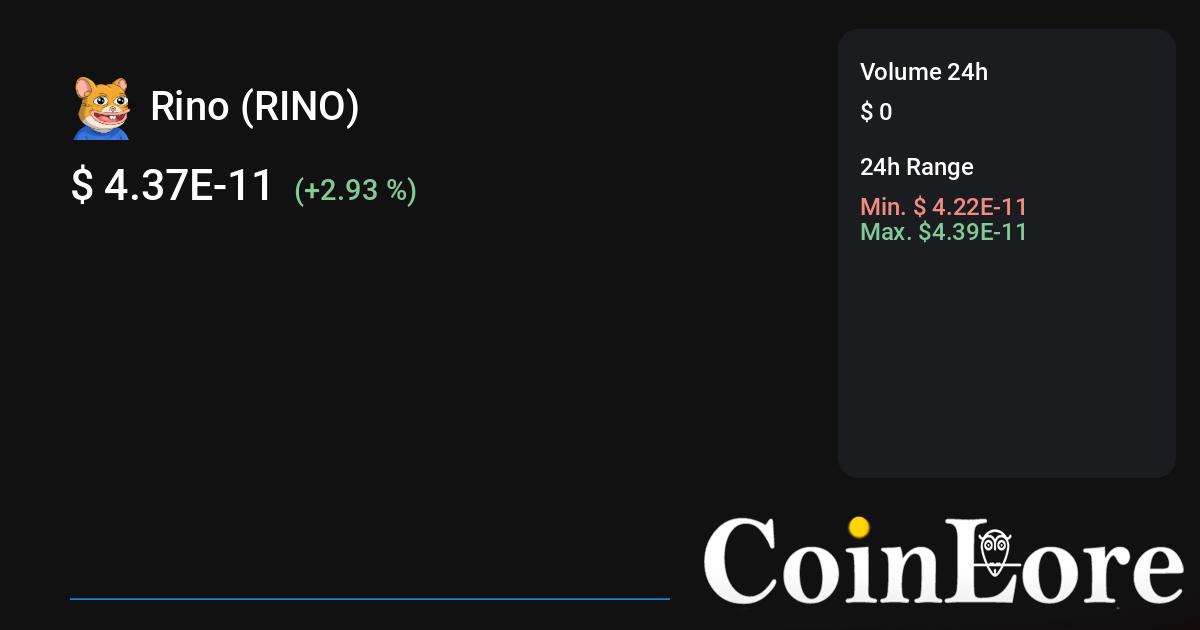 Rino Price, Chart, Market Cap, RINO Coin Essentials | CoinLore