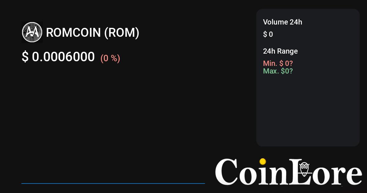 ROMCOIN Price, Chart, Market Cap, ROM Coin Essentials | CoinLore