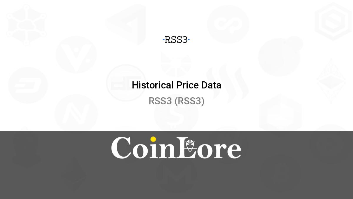 RSS3 (RSS3) Historical Prices | CoinLore