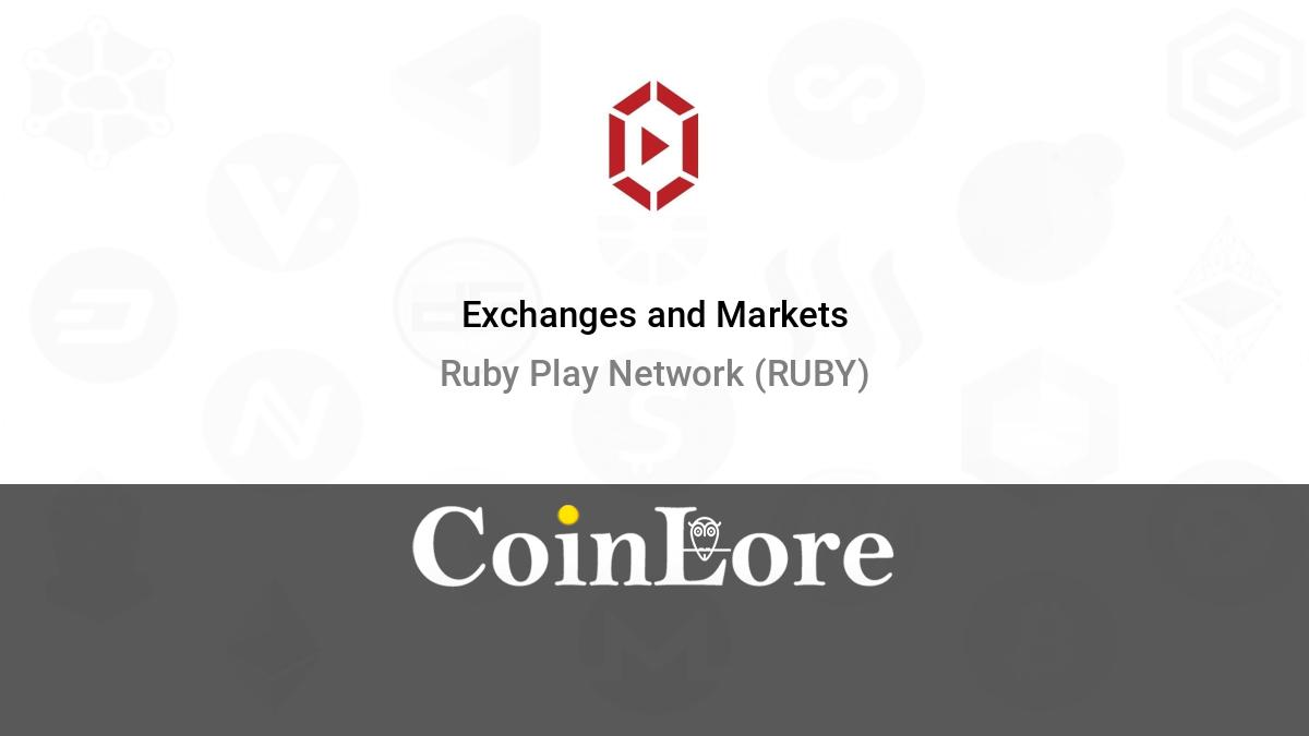 Ruby Play Network (RUBY) Exchanges - Where to Buy,Sell,Trade | CoinLore