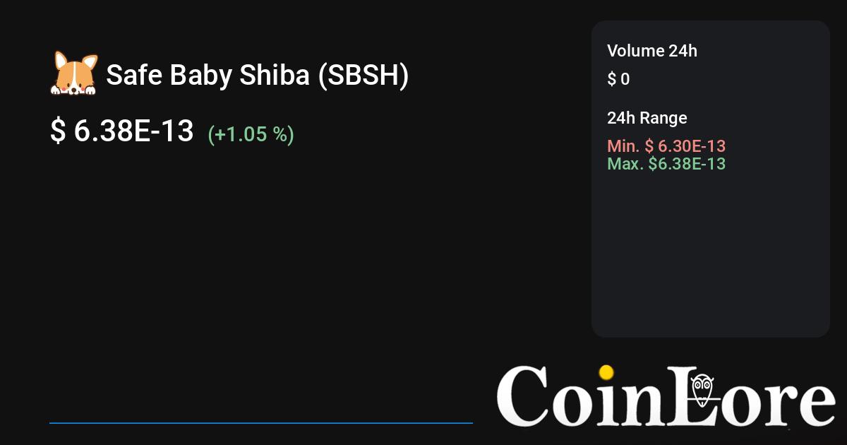 Safe Baby Shiba Price, Chart, Market Cap, SBSH Coin Essentials | CoinLore
