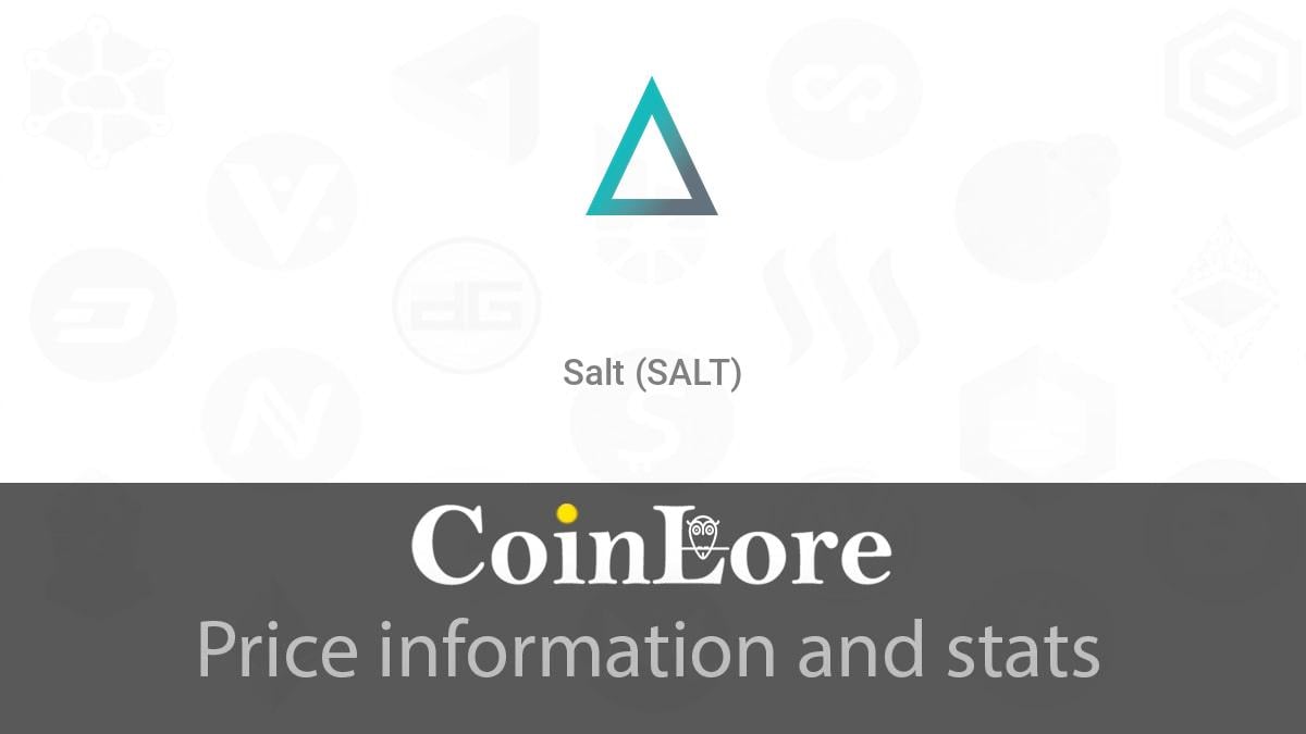 SALT Price, Chart, Market Cap, SALT Coin Essentials | CoinLore