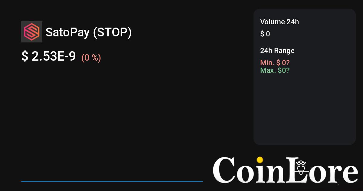 SatoPay Price, Chart, Market Cap, STOP Coin Essentials | CoinLore