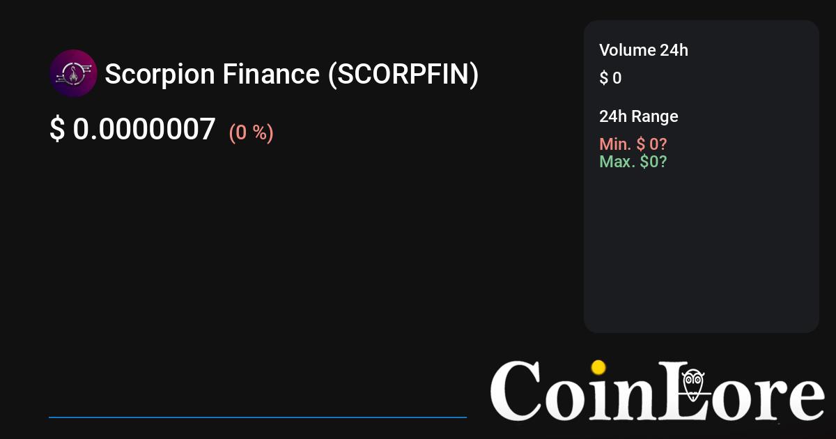 Scorpion Finance Price, Chart, Market Cap, SCORPFIN Coin Essentials ...