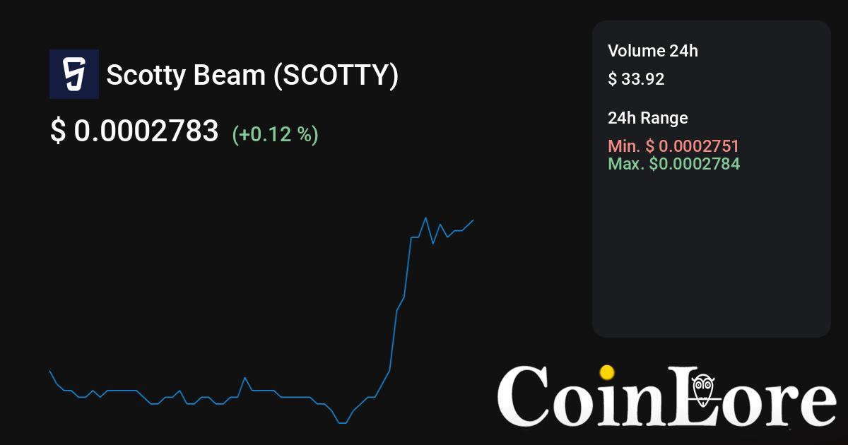 Scotty Beam 가격, 차트, SCOTTY 코인 완벽 정보/미터법 | CoinLore
