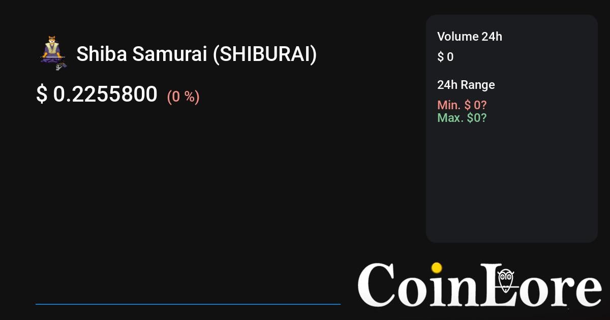 Shiba Samurai Price, Chart, Market Cap, SHIBURAI Coin Essentials | CoinLore