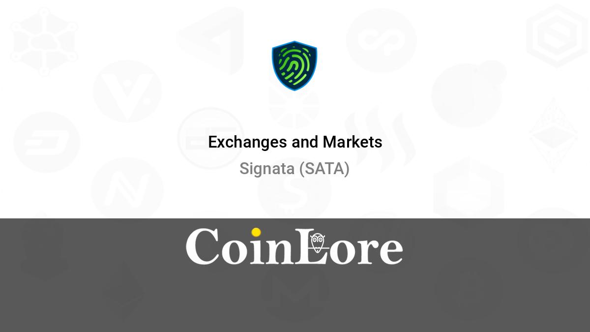 Signata (SATA) Exchanges - Where to Buy,Sell,Trade | CoinLore