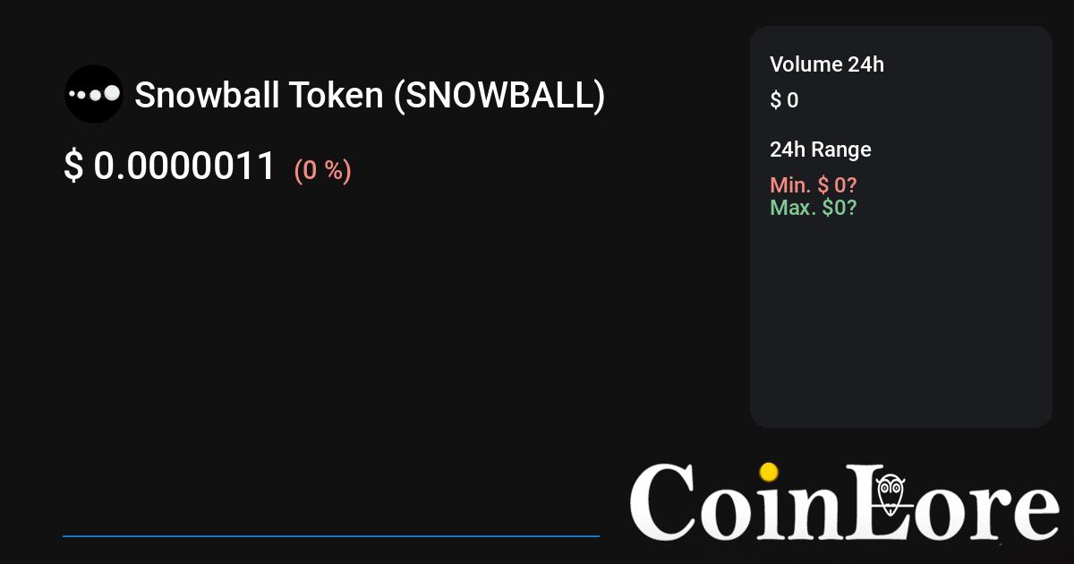 Snowball Price, Chart, Market Cap, SNOWBALL Coin Essentials | CoinLore