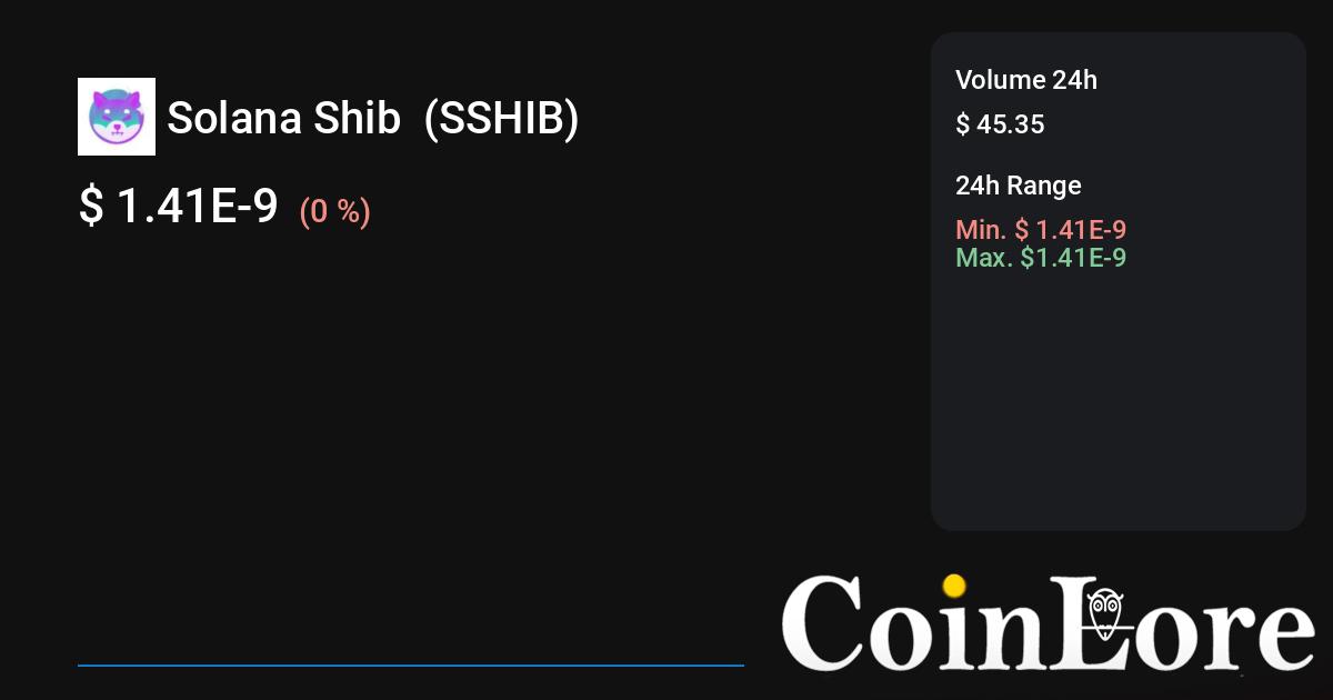 Solana Shib Price, Chart, Market Cap, SSHIB Coin Essentials | CoinLore