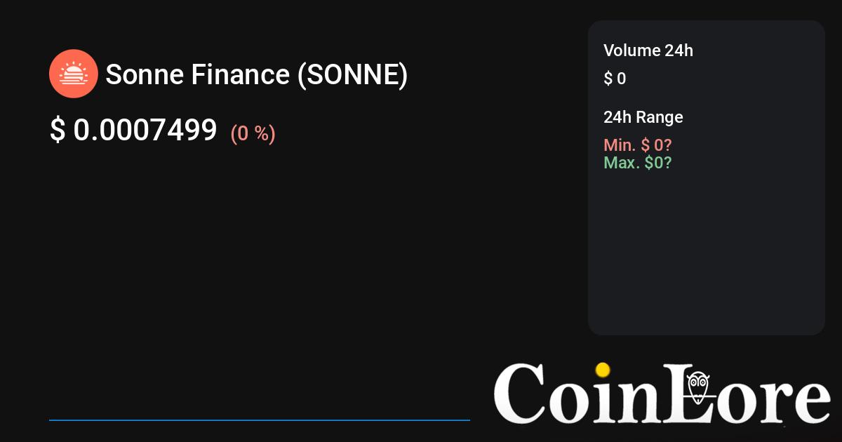 Sonne Finance Price, Chart, Market Cap, SONNE Coin Essentials | CoinLore