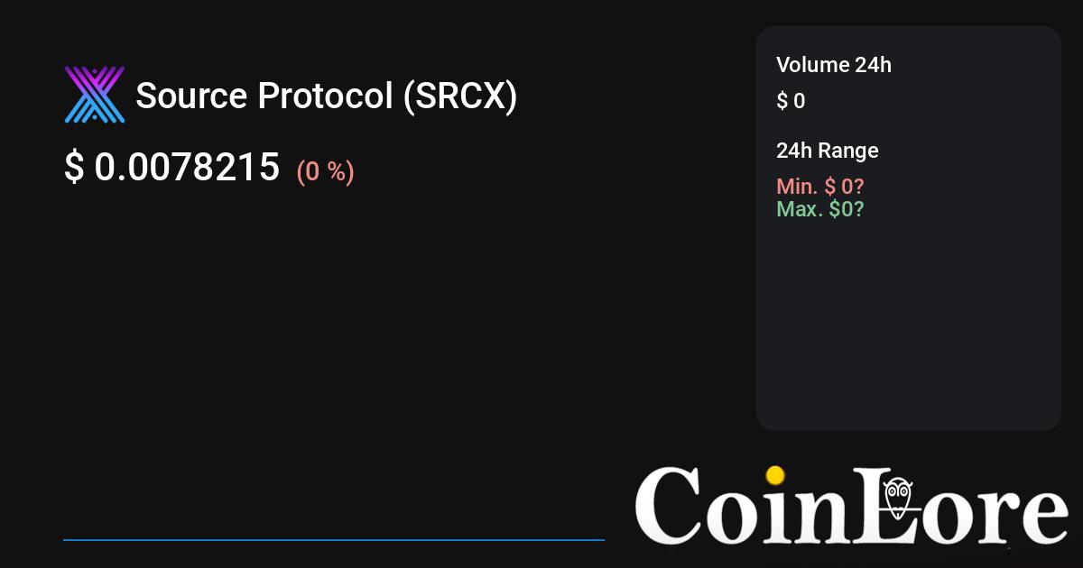 Source Protocol Price, Chart, Market Cap, SRCX Coin Essentials | CoinLore