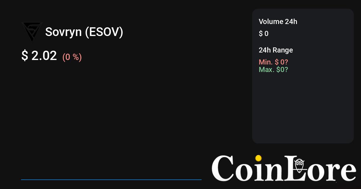 Sovryn Price, Chart, Market Cap, ESOV Coin Essentials | CoinLore