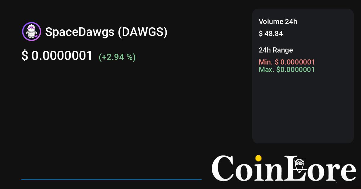 SpaceDawgs Price, Chart, Market Cap, DAWGS Coin Essentials | CoinLore