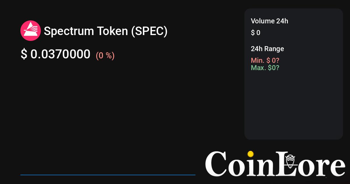 Spectrum Token Price, Chart, Market Cap, SPEC Coin Essentials | CoinLore