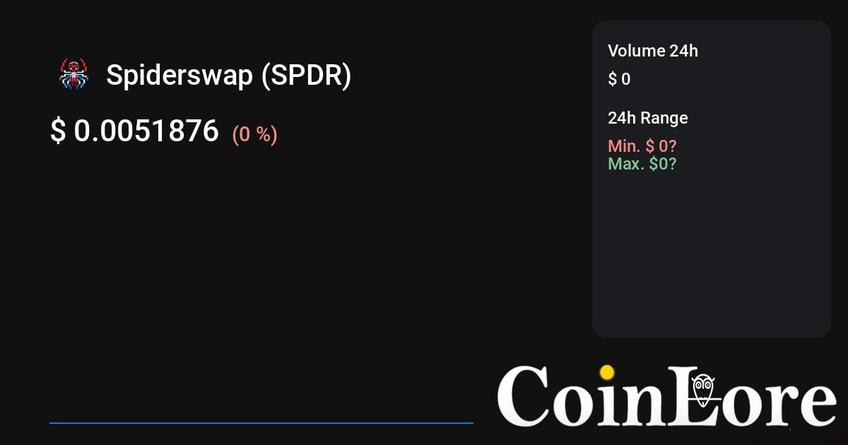 Spiderswap Price, Chart, Market Cap, SPDR Coin Essentials | CoinLore