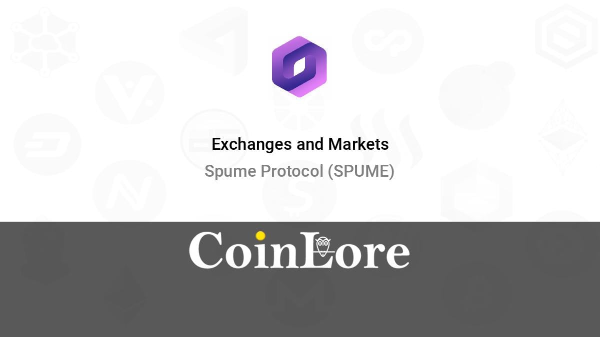 Spume (SPUME) Exchanges - Where to Buy,Sell,Trade | CoinLore