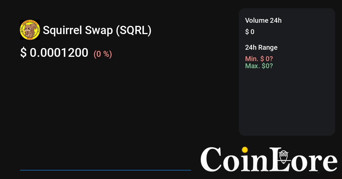 Squirrel Swap Cours, Graphiques, SQRL Crypto Projet | CoinLore