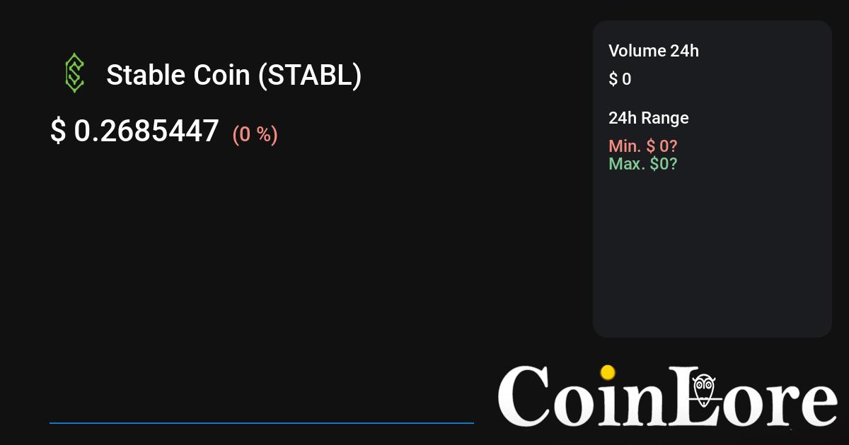 Stable Coin Price, Chart, Market Cap, STABL Coin Essentials | CoinLore
