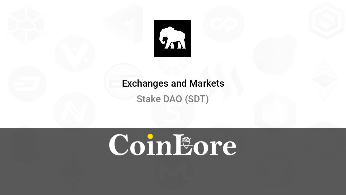 Stake DAO (SDT) Exchanges - Where to Buy,Sell,Trade | CoinLore