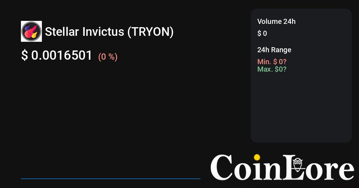 Stellar Invictus Price, Chart, Market Cap, TRYON Coin Essentials | CoinLore