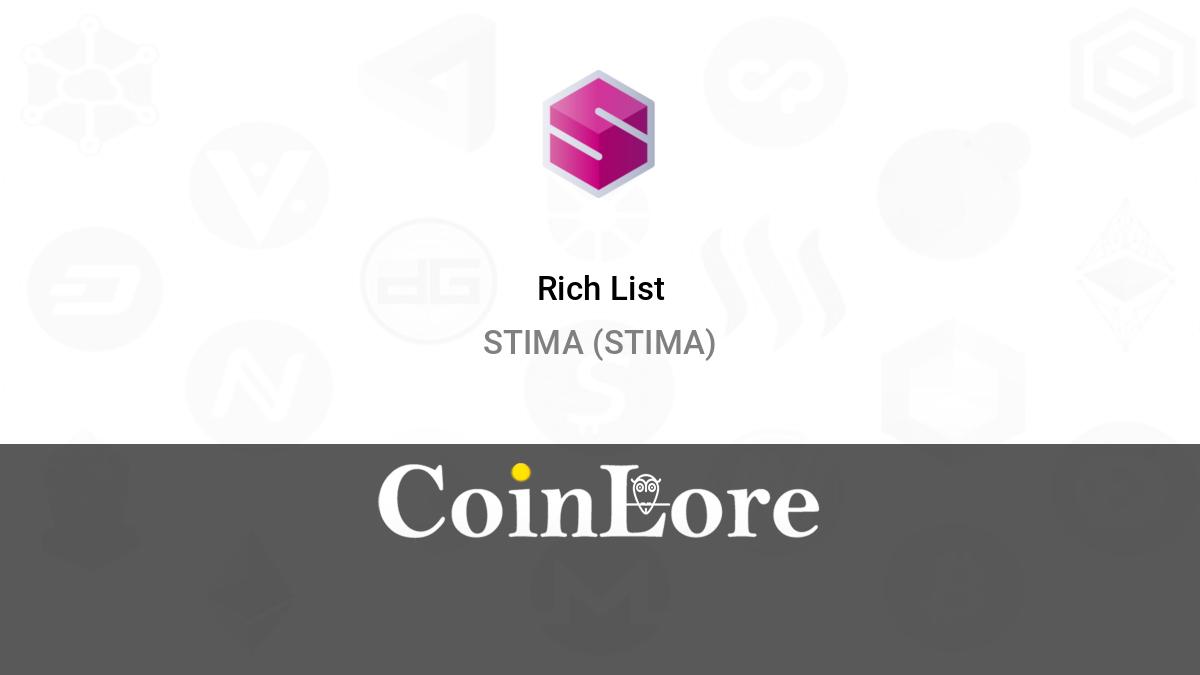 STIMA Rich List - Top 100 Addresses | CoinLore