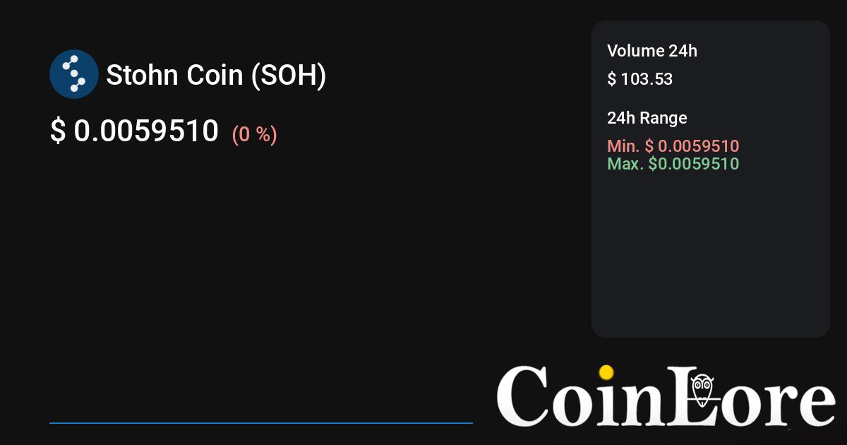 Stohn Coin Price, Chart, Market Cap, SOH Coin Essentials | CoinLore
