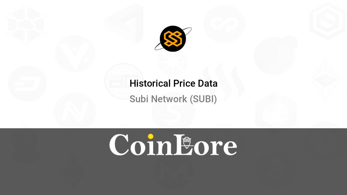 Subi Network (SUBI) Historical Prices | CoinLore