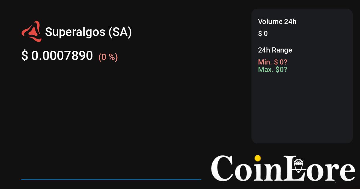 Superalgos Price, Chart, Market Cap, SA Coin Essentials | CoinLore