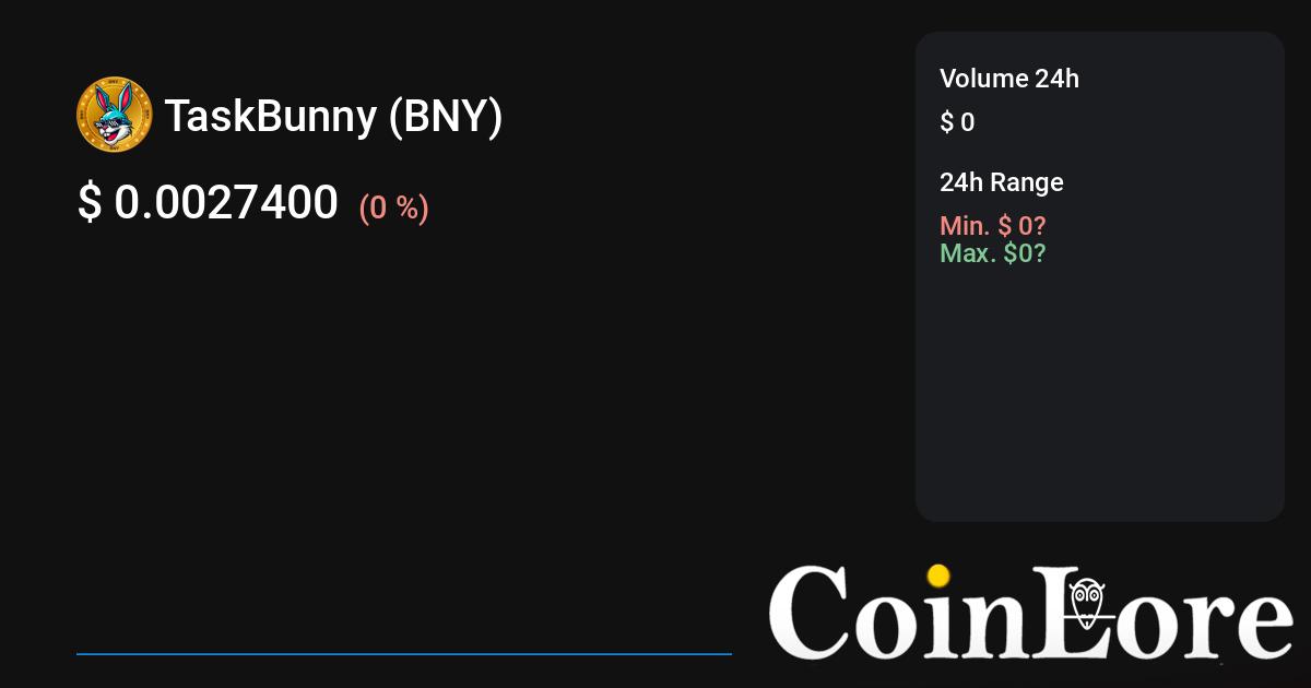 TaskBunny Price, Chart, Market Cap, BNY Coin Essentials | CoinLore