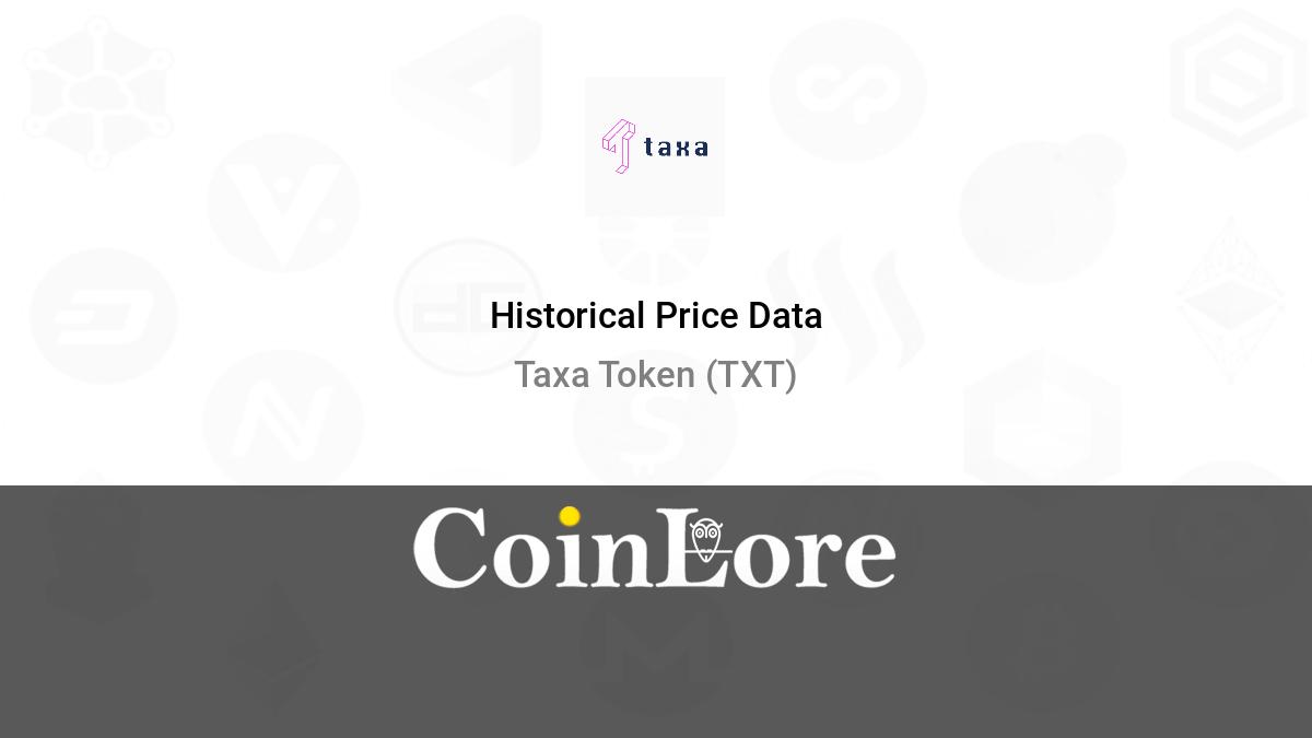 Taxa Token (TXT) Historical Prices | CoinLore