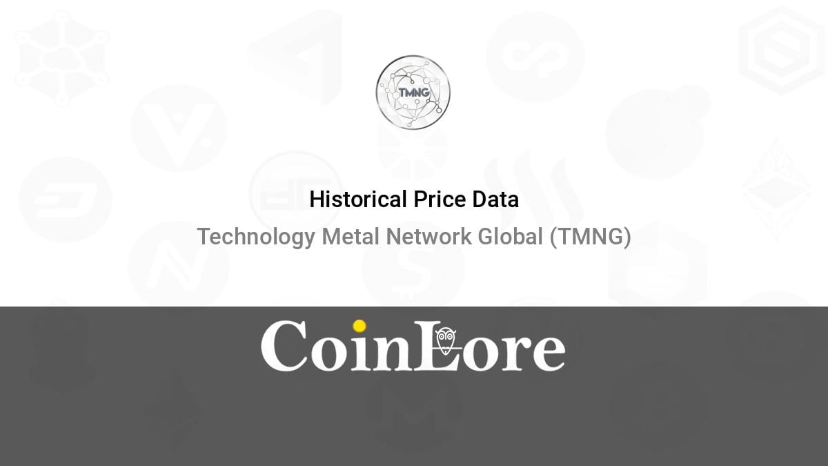 Technology Metal Network Global (TMNG) Historical Prices | CoinLore