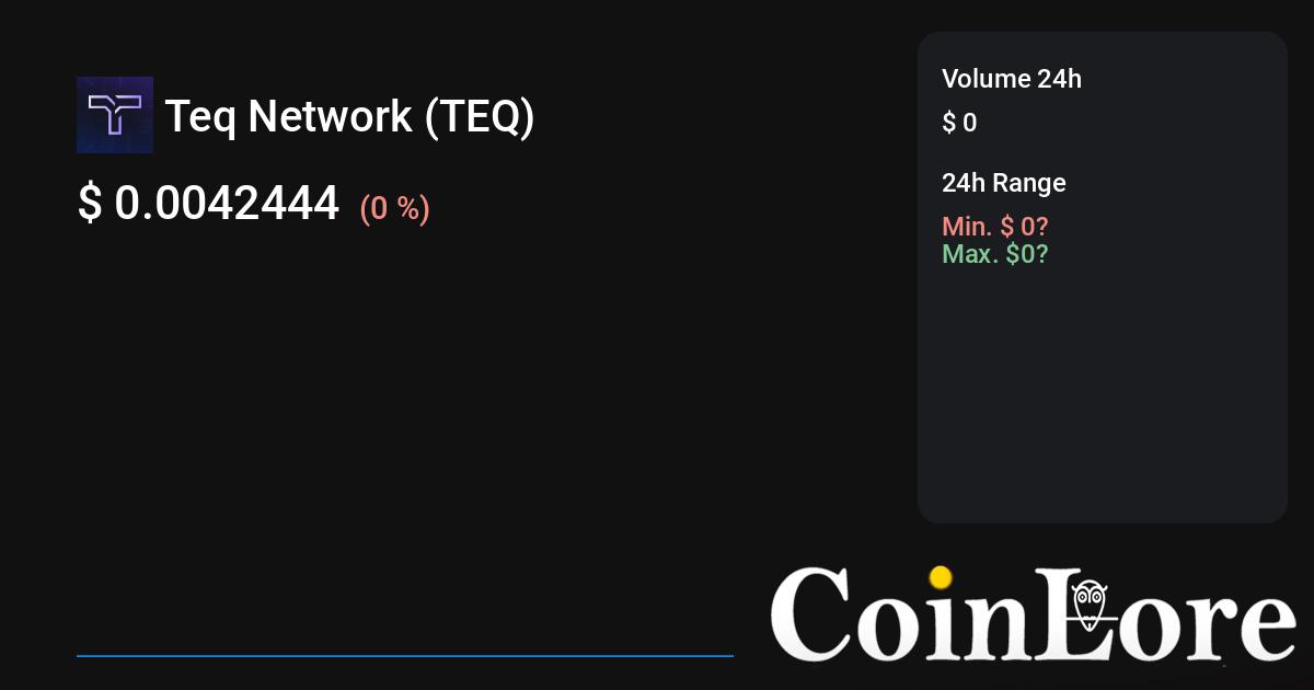Teq Network Price, Chart, Market Cap, TEQ Coin Essentials | CoinLore