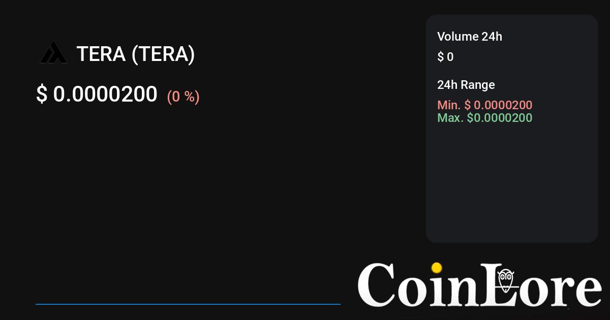 TERA Price, Chart, Market Cap, TERA Coin Essentials | CoinLore