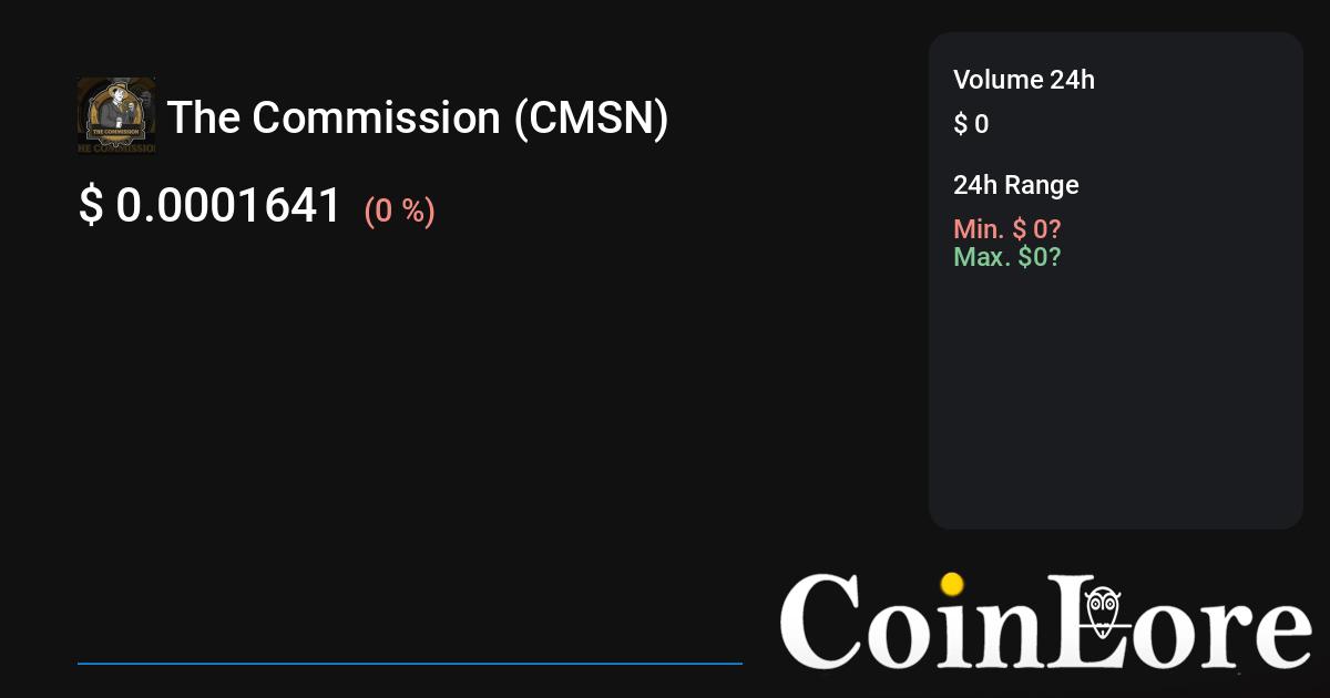 The Commission Price, Chart, Market Cap, CMSN Coin Essentials | CoinLore