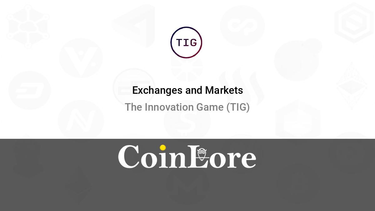 The Innovation Game (TIG) Exchanges: Where to Buy, Sell & Trade | CoinLore