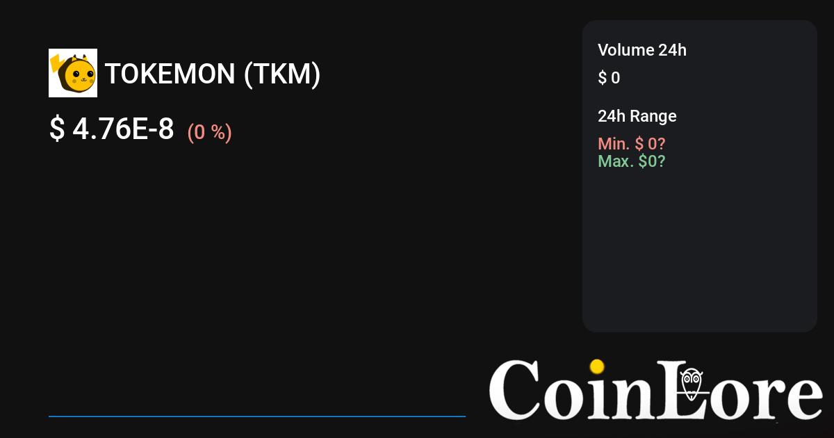 Tokemon Price, Chart, Market Cap, TKM Coin Essentials | CoinLore