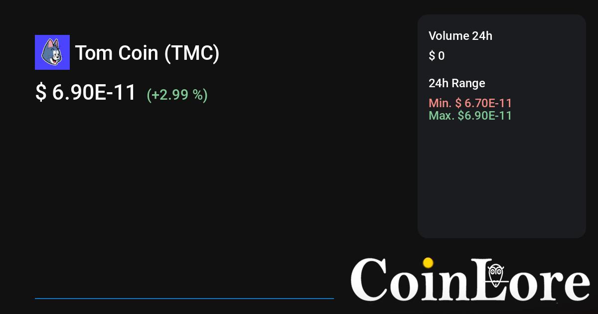 Tom Coin Price, Chart, Market Cap, TMC Coin Essentials | CoinLore
