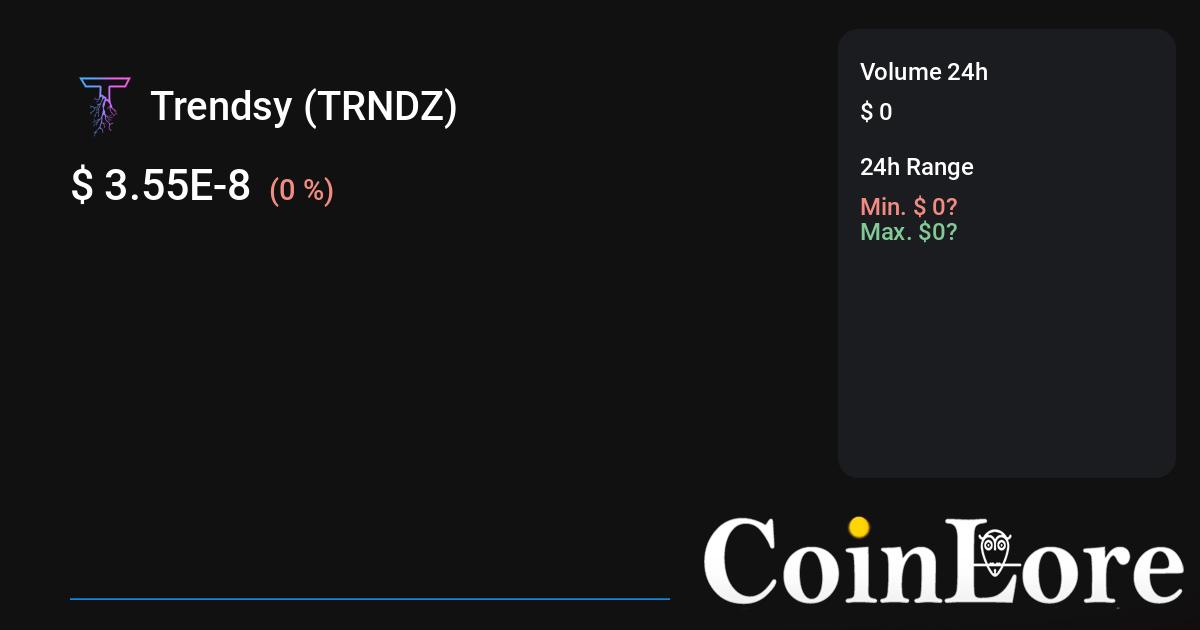 Trendsy Price, Chart, Market Cap, TRNDZ Coin Essentials | CoinLore